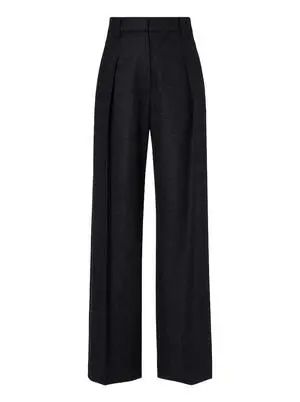 Brunello Cucinelli Virgin Wool Straight Leg Pants - Grey