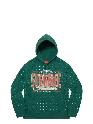 Supreme Rhinestone Hooded Sweatshirt - Green