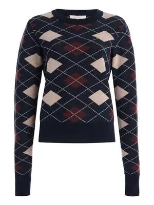 FAVORITE DAUGHTER The Henry Argyle Sweater - Navy