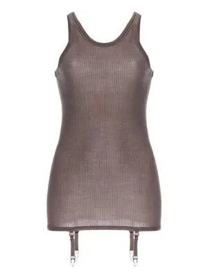 LEMAIRE Ribbed Wool Tank Top - Grey