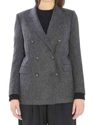 Tagliatore Jasmine Jacket In Wool And Cashmere - Grey