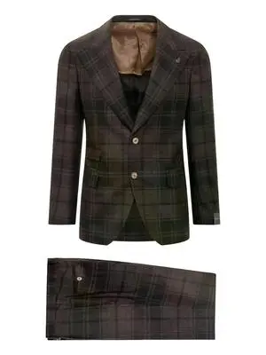 GABRIELE PASINI Check-pattern Single-breasted Suit - Brown
