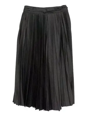 LESS Wool Pleated Midi Skirt