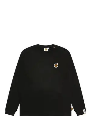 A BATHING APE Graphic Print Long Sleeve T-shirt - Black