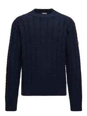 Moncler Wool And Cashmere Crew Neck Sweater - Blue