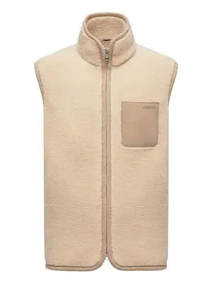Moncler Nubuck-trimmed Teddy Vest - Beige