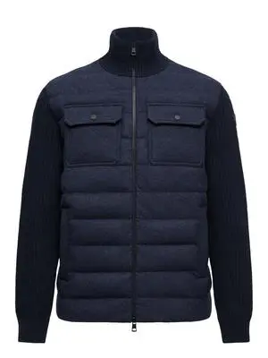 Moncler Padded Wool Cardigan - Blue