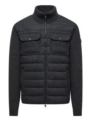 Moncler MONCLER COLLECTION Padded Wool Cardigan Grey