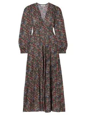 DÔEN Charleston Floral-print Organic Cotton-voile Midi Dress - Multi