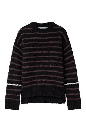 Proenza Schouler White Label Leonie Striped Wool Sweater - Black