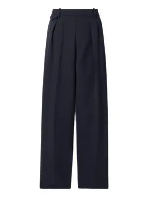 Khaite Dugan Pleated Crepe Pants - Blue