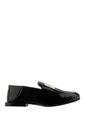Givenchy Appliquéd Patent-leather Loafers With Collapsible Heel - Black