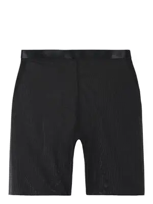 Spanx Smooth Ribbed Stretch-mesh Shorts - Black