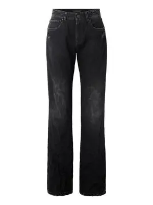 Balenciaga City Studded Low-rise Straight-leg Jeans - Black