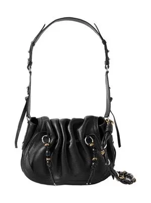 Isabel Marant Embellished Textured-leather Shoulder Bag - Black