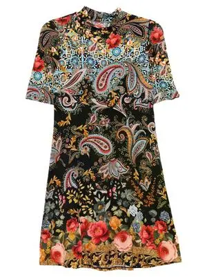 Johnny Was Janie Floral Print Dress - Black