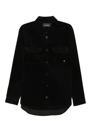 Karl Lagerfeld Logo-patched Corduroy Overshirt - Black