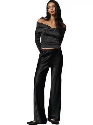 Anthropologie Tilda Pull-on Wide-leg Pants - Black Onyx
