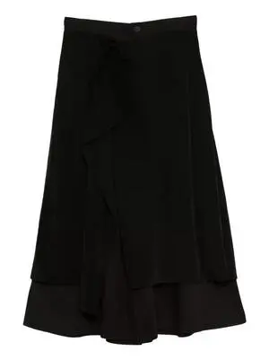Yohji Yamamoto Twill Draped Pants - Black