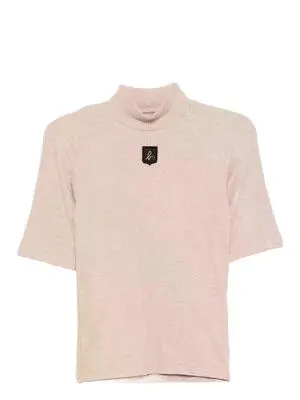 AGNÈS B. Logo-embroidered Top - Neutrals