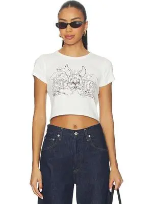Kenzo Gots Lucky Me Cartoon Cropped T-shirt - Off White