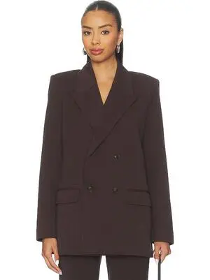 Good American Essential Suiting Oversized Blazer - Dark Chocolate