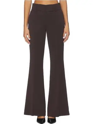 Good American Essential Suiting Flare Trousers - Dark Chocolate