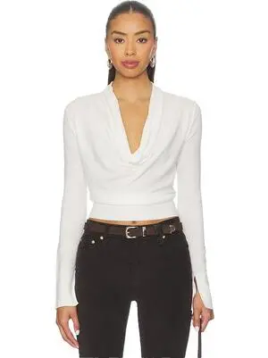 Simkhai Natia Cowl Neck Top - Ivory