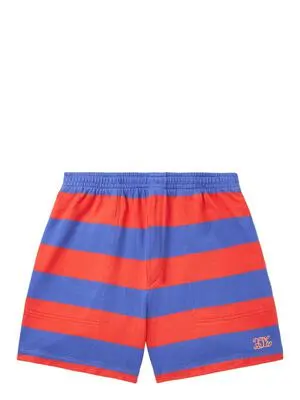 BODE Clubhouse Wide-leg Striped Cotton-jersey Shorts - Red