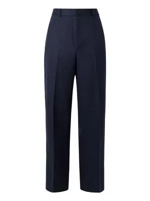 FRAME Straight-leg Virgin Wool Trousers - Blue