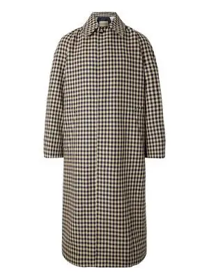 Valentino Garavani Gingham Cotton And Wool-blend Boxy Coat - Neutrals