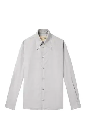 Valentino Garavani Slim-fit Silk Shirt - Gray