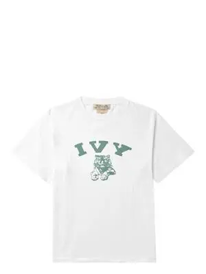 REMI RELIEF Ivy Printed Cotton-jersey T-shirt - White
