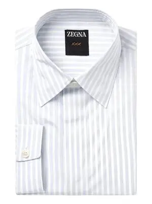 Zegna Striped Cotton Shirt - White
