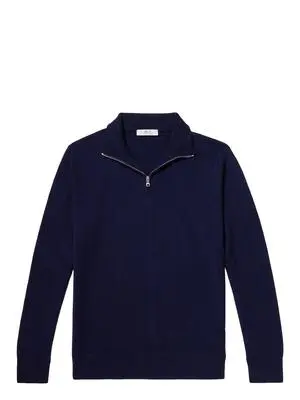 Mr P. James Cashmere Half-zip Sweater - Blue