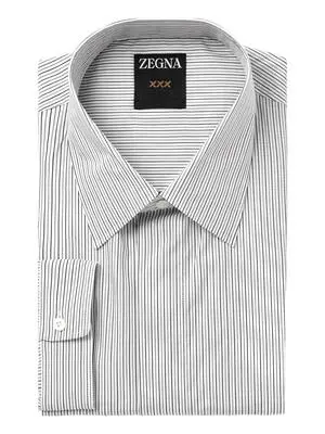 Zegna Striped Cotton Shirt - Gray
