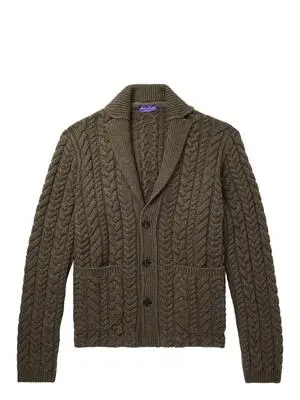 Ralph Lauren Purple Label Cable-knit Cashmere Cardigan - Green