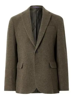 Ralph Lauren Purple Label Hadley Brushed Cashmere And Wool-blend Blazer - Green