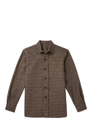 Rubinacci Checked Wool Shirt - Brown