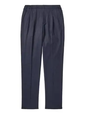 Rubinacci Leisure Straight-leg Wool-flannel Trousers - Blue