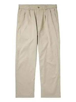 ORSLOW Two Tuck Straight-leg Trousers - Neutrals