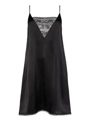 ERES Lace-insert Silk Nightdress - Black