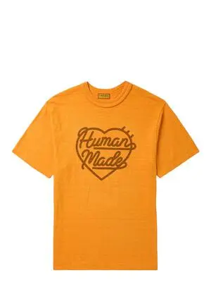 HUMAN MADE Logo-print Cotton-jersey T-shirt - Orange