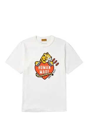 HUMAN MADE Logo-print Slub Cotton-jersey T-shirt - White