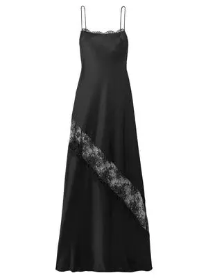 Alex Perry Lace-trimmed Satin Gown - Black