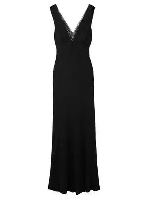 Chloé Lace-trimmed Silk-jacquard Gown - Black