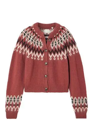 DÔEN Clarke Fair Isle Wool-blend Cardigan - Burgundy
