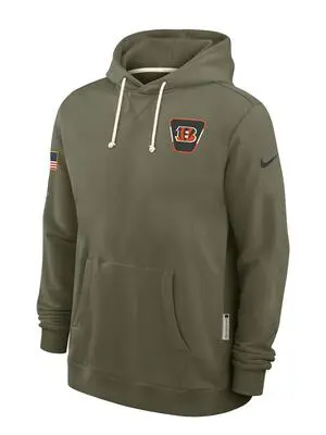 Nike Cincinnati Bengals Salute To Service Sideline Dri-fit Nfl Pullover Hoodie - Brown