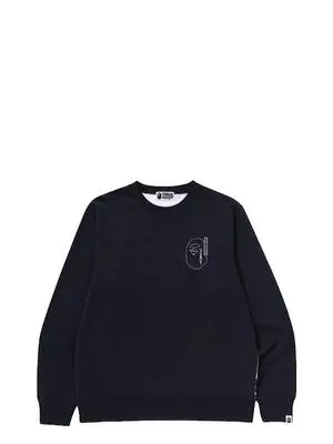 A BATHING APE X Ukiyoe I Crewneck Sweatshirt - Navy Blue