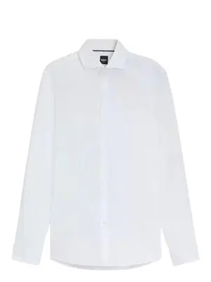 BOSS Cutaway-collar Cotton Shirt - White